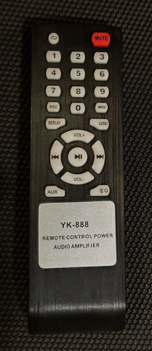NEW YK-888 Audio Amplifier Replacement Remote Control Black Gray | eBay