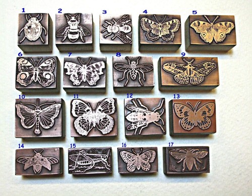"BUTTERFLIES, BEES & INSECTS" Printing Blocks. (Multiple Item Listing ...
