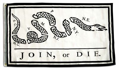 3x5 ft JOIN OR DIE Ben Franklin RATTLESNAKE FLAG Lightweight Print ...
