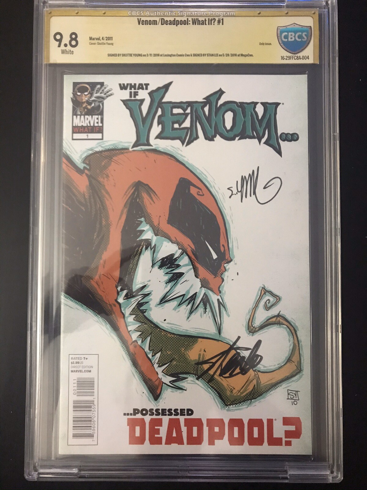 What If Venom Possessed Deadpool #1 CBCS 9.8 Signed Stan Lee & Skottie ...