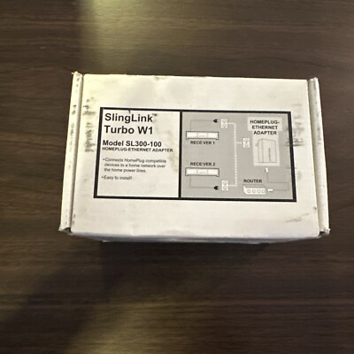 SlingLink Turbo W1 Model SL300-100 Homeplug-Ethernet Adapter 157089 NEW ...