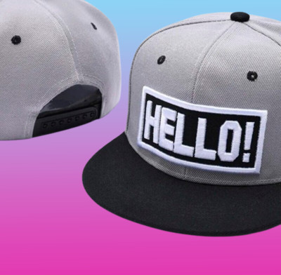 Hello! ORIGINAL Premium Quality Snapback Gray Color Baseball Cap Hat | eBay