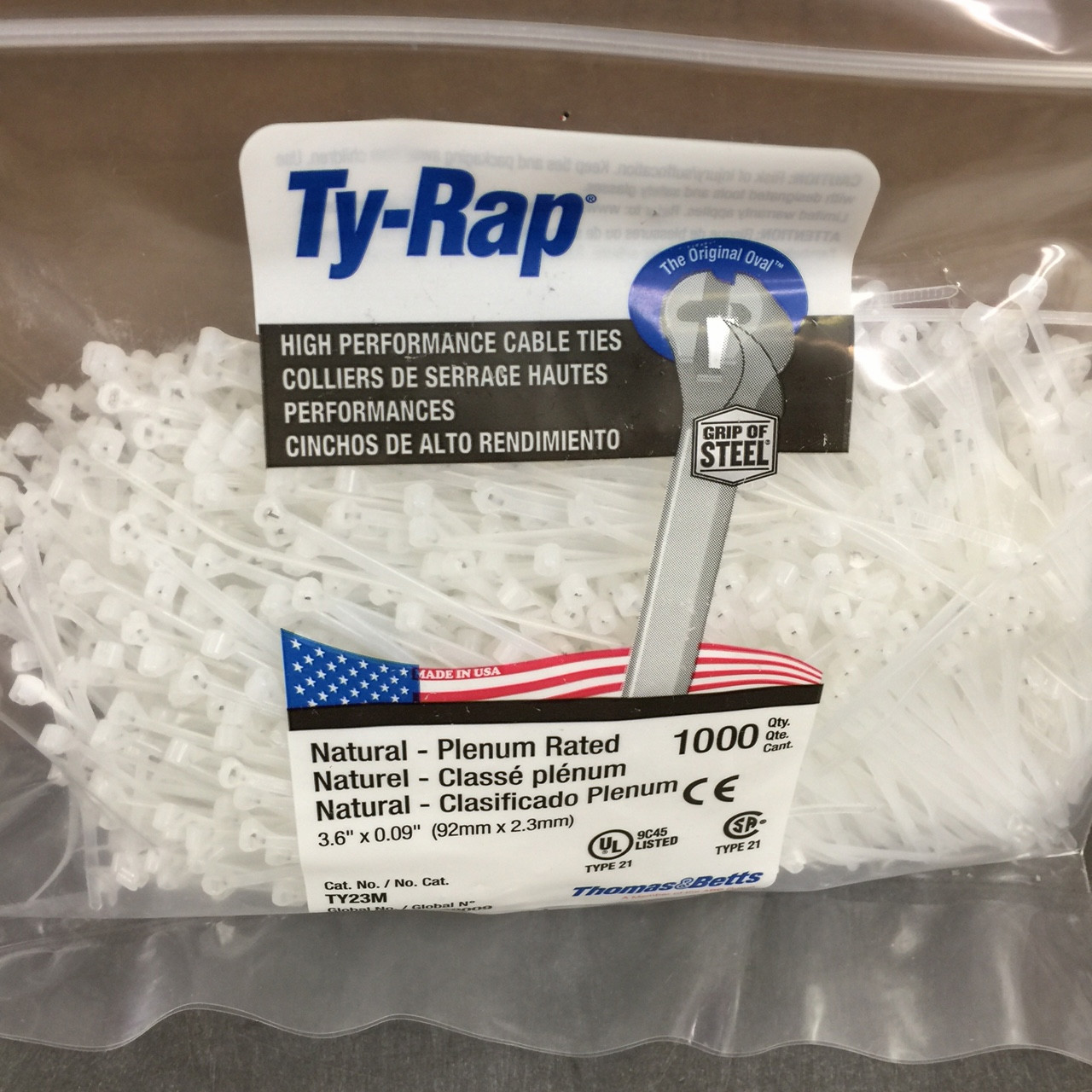 Thomas & Betts TY23M Cable Tie Nat 92x2.3mm Pk1000 for sale online | eBay