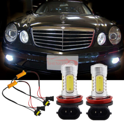 2x H11 Bulbs Fog Light LED 6000K Resistors FOR Mercedes E Class W211 ...
