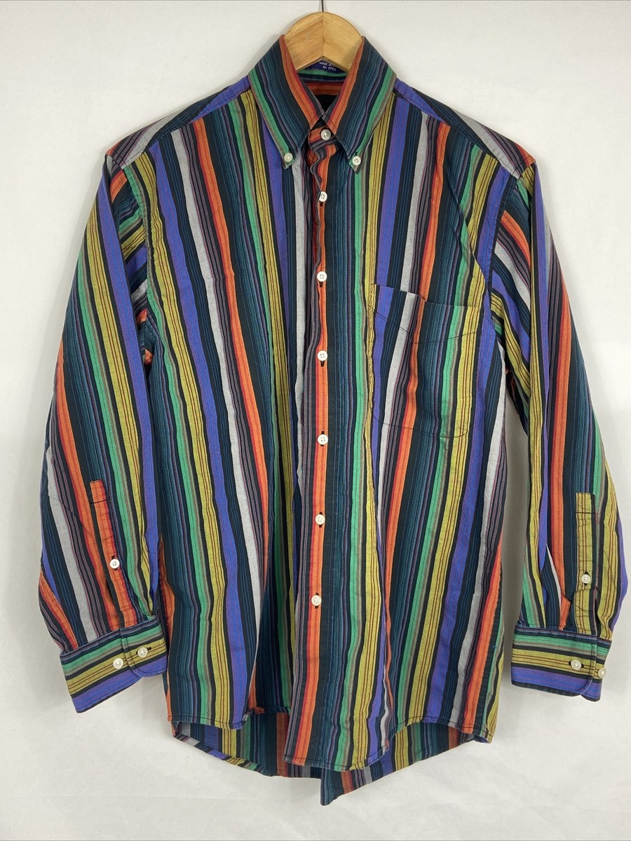 Rainbow Striped Long Sleeve Shirt Mens Missoni Mens Rainbow Textured