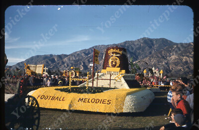 sl64 Original Slide 1950's Red Kodachrome Rose Parade football float ...