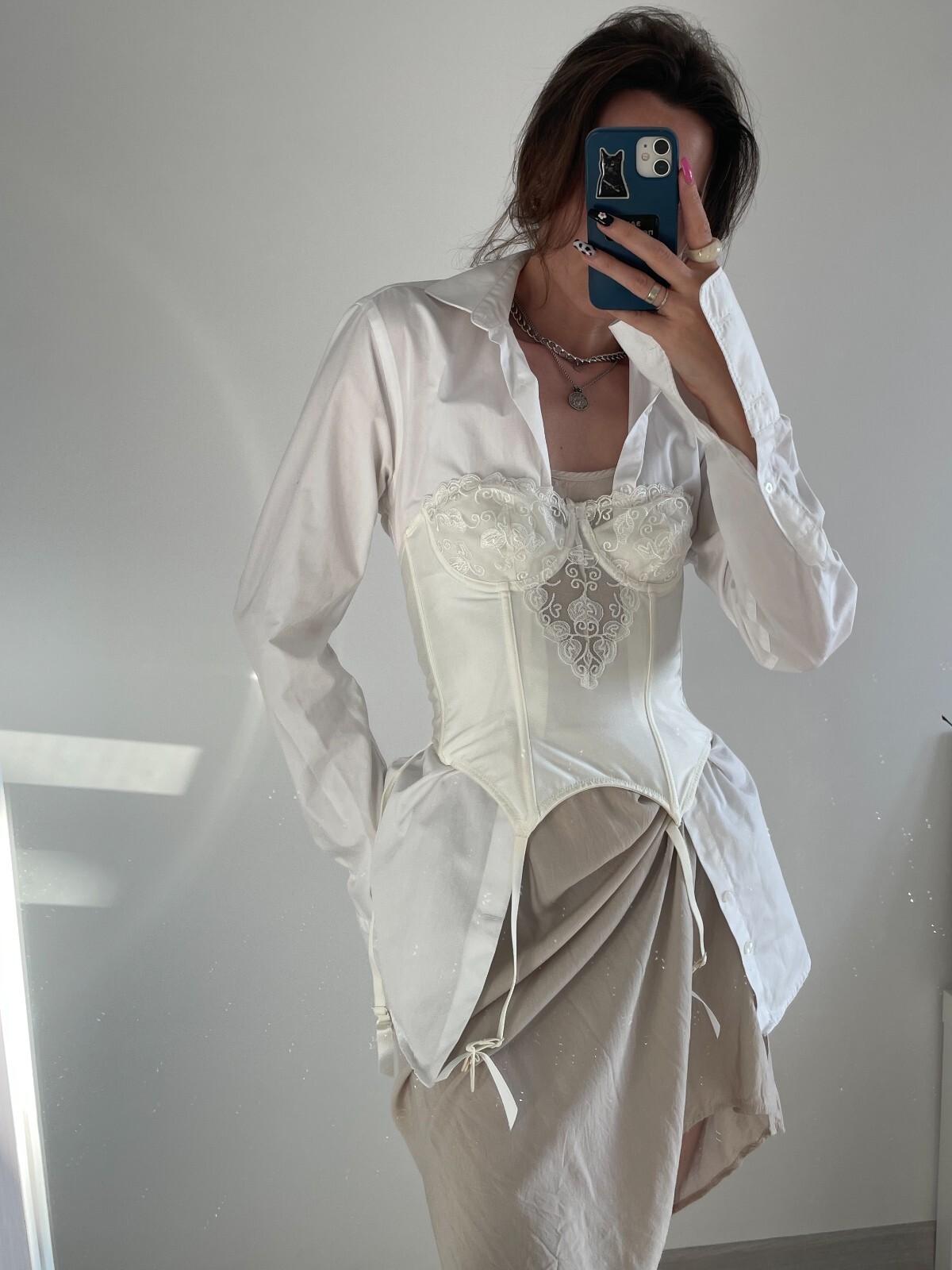 Bhs Basque Corset Cream Longline Bra S-M 34A/75А ivory straps Retro ...