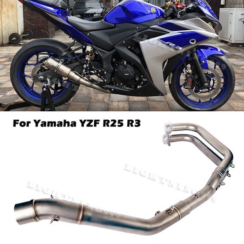 For Yamaha YZF R3 R25 MT25 MT-03 Exhaust System Front Header Pipe Link ...