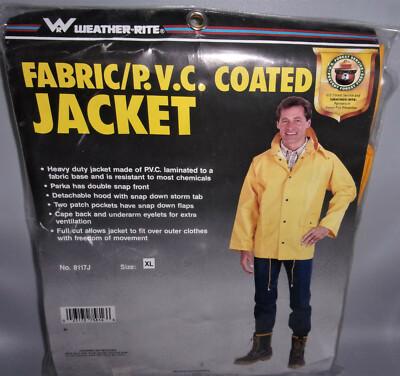 Weather Rite Fabric PVC Jacket Parka Vintage Style 8117J-Sz XL- Men’s ...