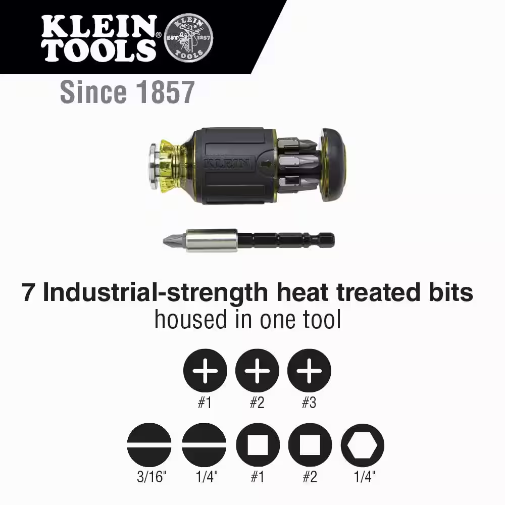 Klein Tools Multi-Bit Screwdriver & Mini Ratchet Tool Set Adjustable(3 ...