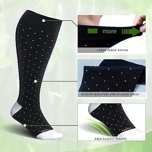 Wide Calf Compression Socks for Women&Men Plus Size XX-Large 3 Pair ...