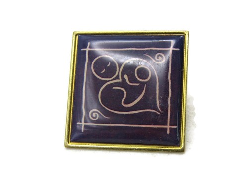 Vintage Woman & Child Line Graphic Pin Purple & Gold Tone | eBay