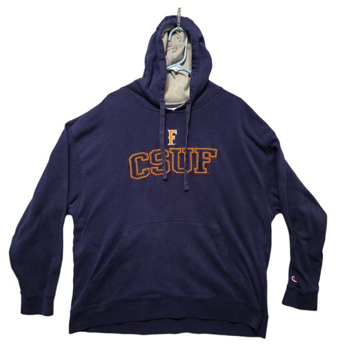 Champion CSUF Hoodie Mens 2XL Navy Blue Embroidered College Pullover ...
