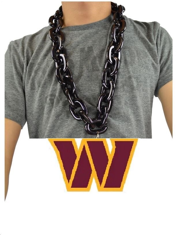 New NFL Washington Commanders BIG Fan Chain Necklace Foam -PICK YOUR ...