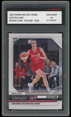 Caitlin Clark 2024 Panini Instant WNBA 1st Graded 10 Rookie Card #191 ...