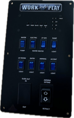 Forest River Work & Play Control Panel Monitor M2833 Light/Tank/Awning ...
