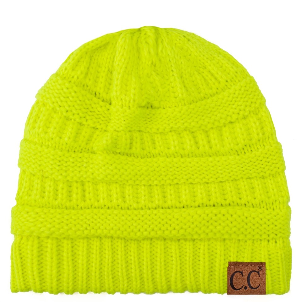 Brand New CC Beanie Womens Cap Hat Skully Unisex Slouch Color Cable ...