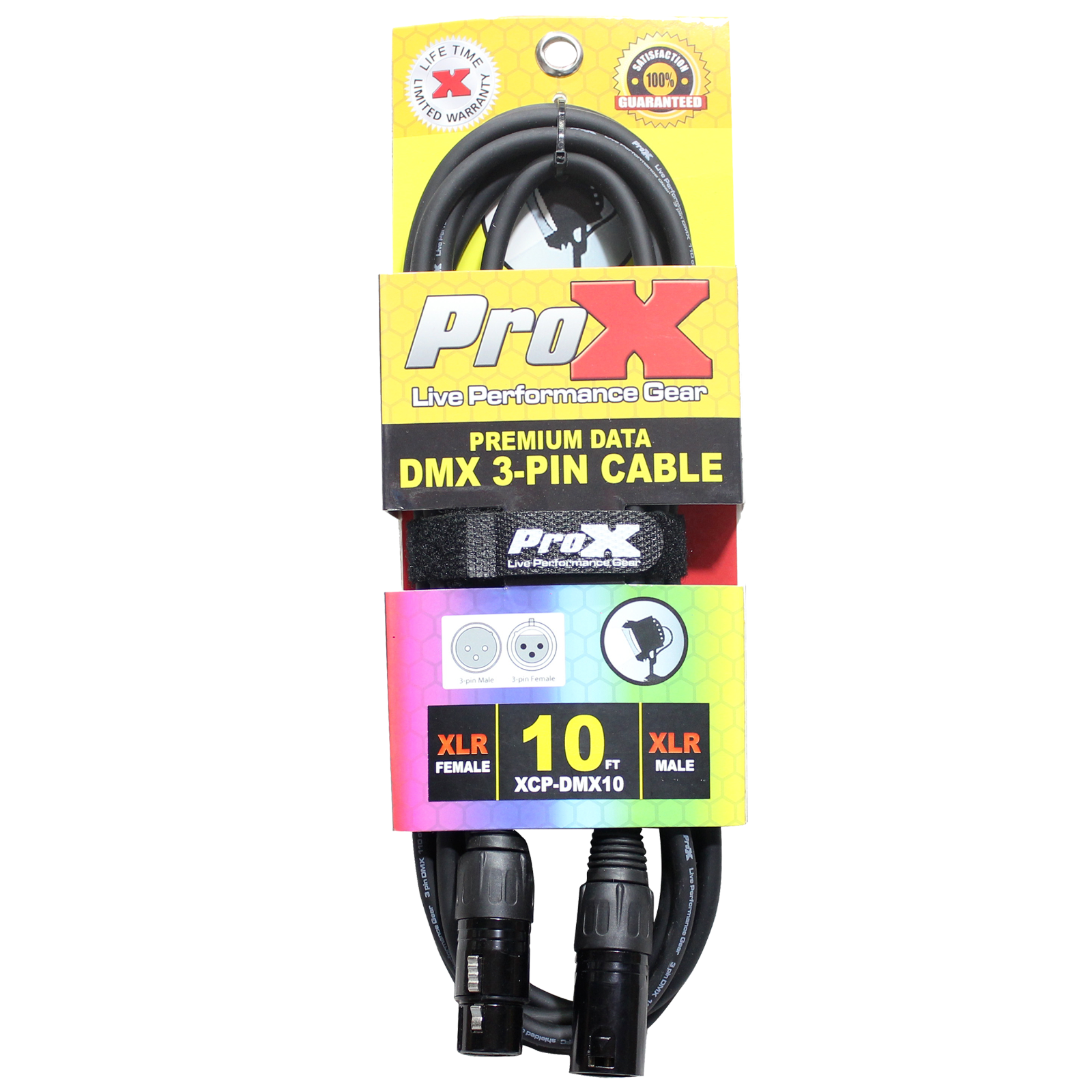 25 Prox DMX Cables 3 Pin 10 FT Premium Shielded DJ Stage Lighting Cable ...