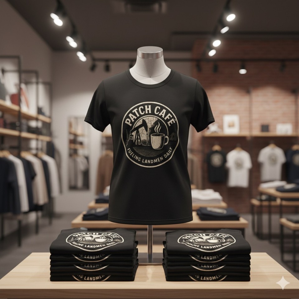 Patch Café T-Shirt Fueling Landmen Daily Oilfield Coffee Tee Landman ...