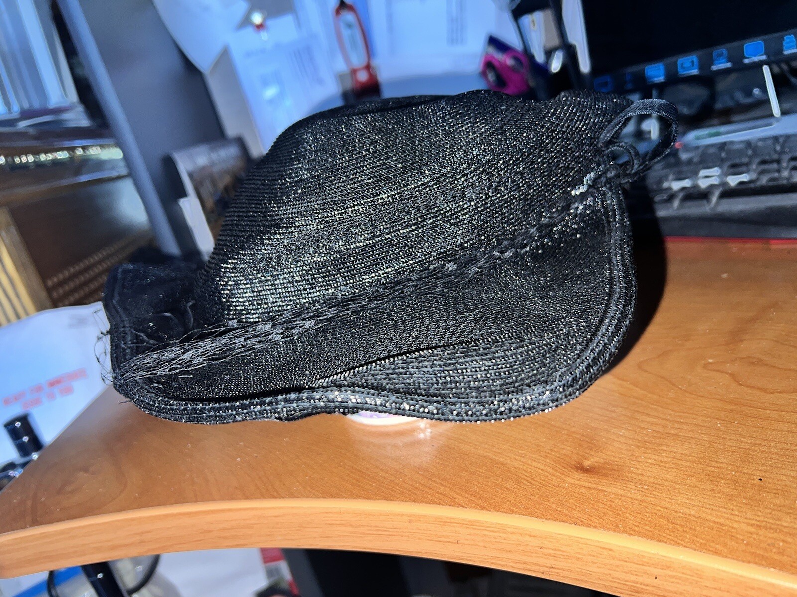 Vintage 1940s Patrice Model New York Black Woven Velv… - Gem