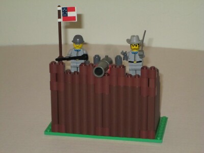 Civil War Confederate Themed Era 3 Minifig Army Mini-Fort Outpost ...