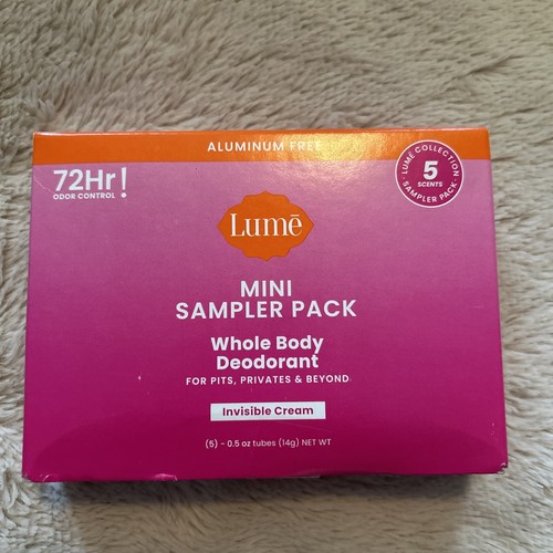 Lume Whole Body Cream Deodorant 5 Scents Mini Tubes Sampler NEW IN BOX ...