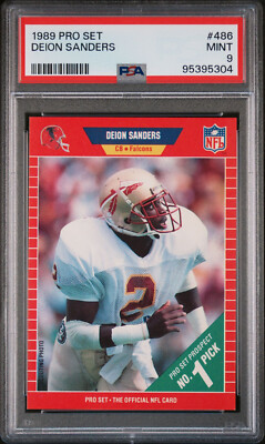 1989 PRO SET #486 DEION SANDERS ROOKIE RC PSA 9 Falcons 49ers Cowboys ...