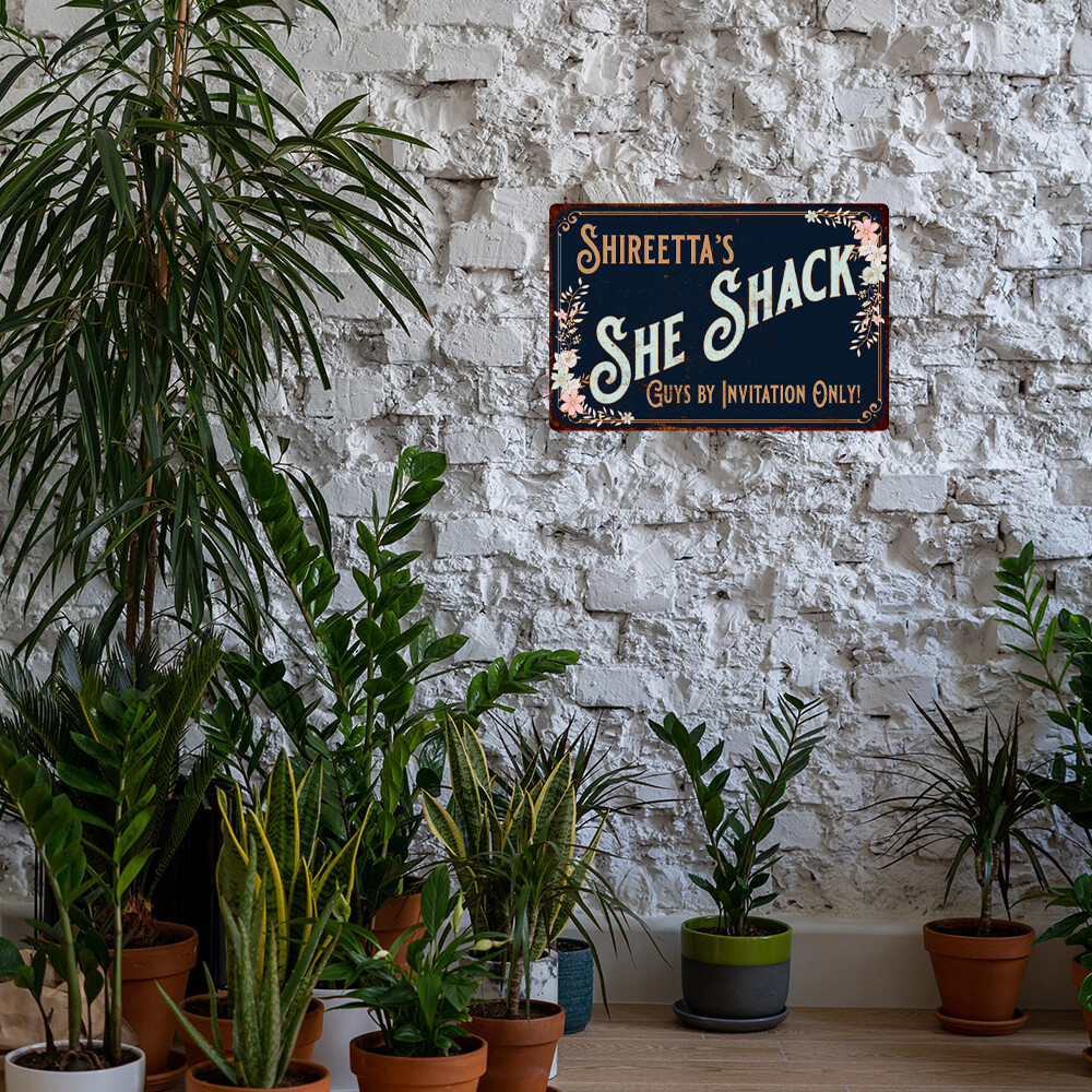 Personalized SHE SHACK Sign Wall Decor Your Name Custom Shed Lady ...