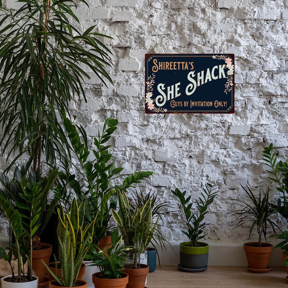 Personalized SHE SHACK Sign Wall Decor Your Name Custom Shed Lady ...