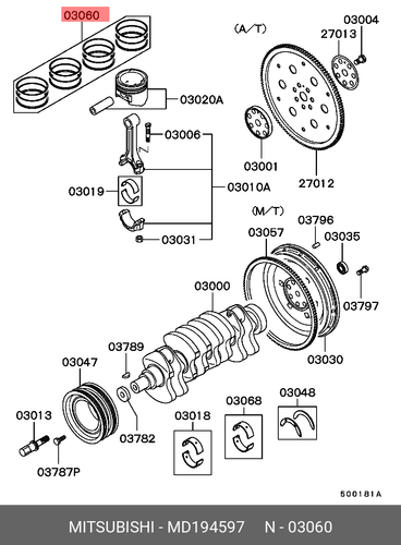 Genuine OE Ring Set Piston MD194597 for Mitsubishi MD19-4597 | eBay.de