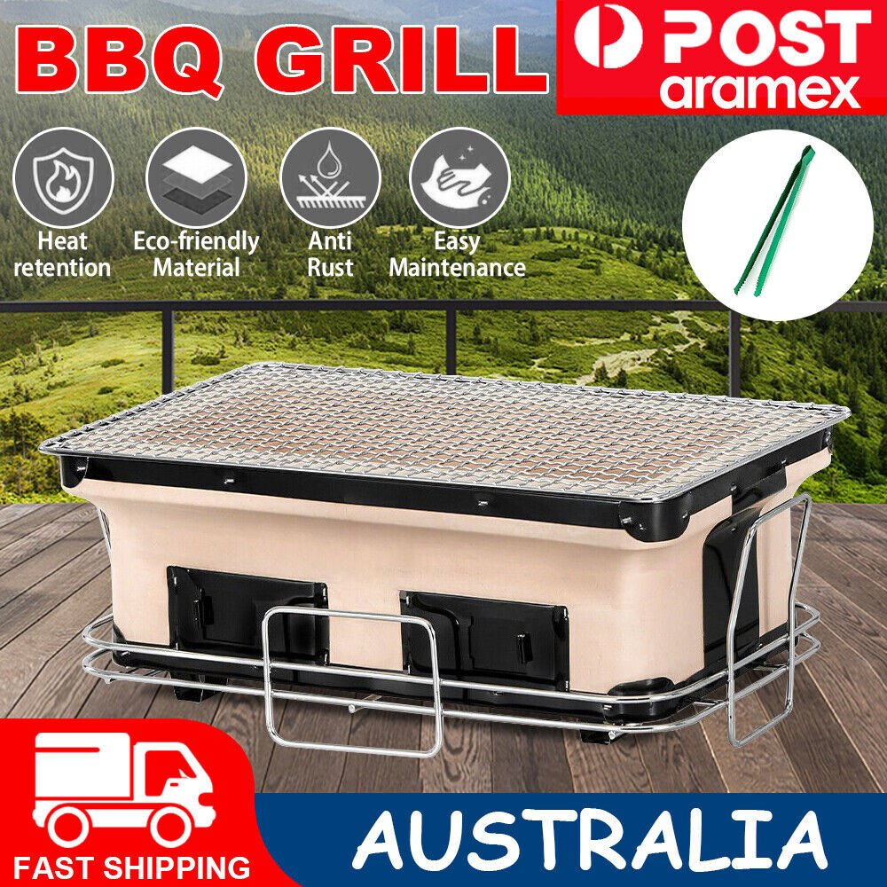 Japanese Table Ceramic Hibachi Bbq Grill Home Yakitori Rectangular