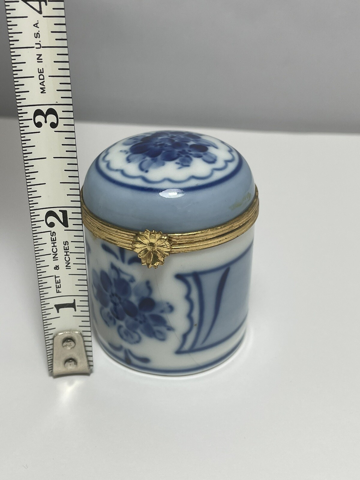 Vintage Limoges Singer 1950' Hand Painted Floral Round Trinket Box | eBay