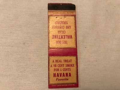 Frank D. Emerich Valentine Cigar Vintage Matchbook, Lebanon, Pa. | eBay