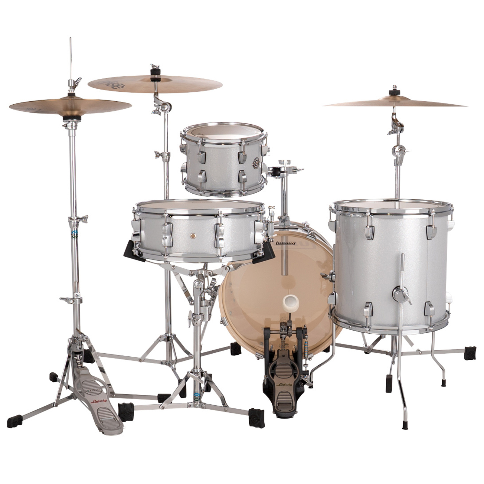 Ludwig Breakbeats Kit 4pc Acoustic Drum Set Junior Size Silver Sparkle ...
