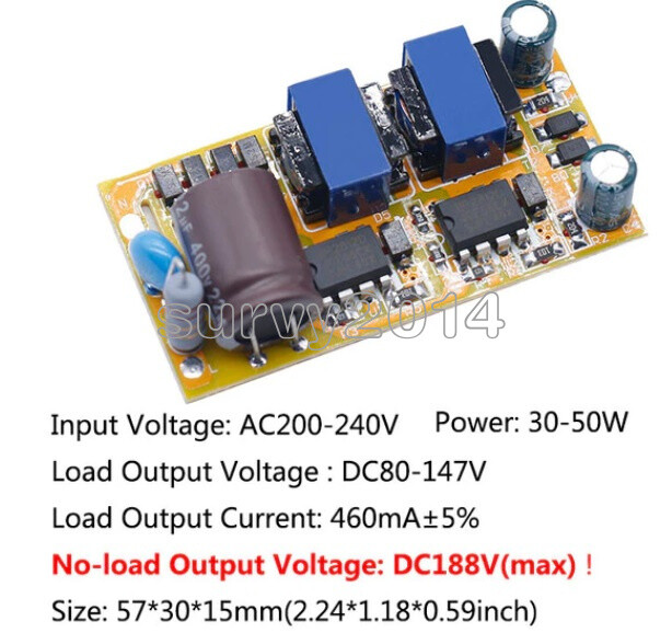 LED Driver 460mA 30W 40W 50W Light Transformer AC200-240V Power Adapter ...