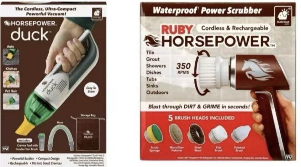 HORSEPOWER DUCK Power Vacuum & RUBY Power Scrubber Set-Handheld ...