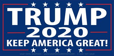 TRUMP KEEP AMERICA GREAT 2020 WVPO-00533 8" X 4" POLITICAL WINDOW ...