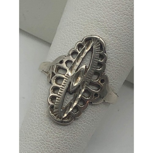 Vintage Sterling Silver Artsy Diamond Cut Ring | eBay