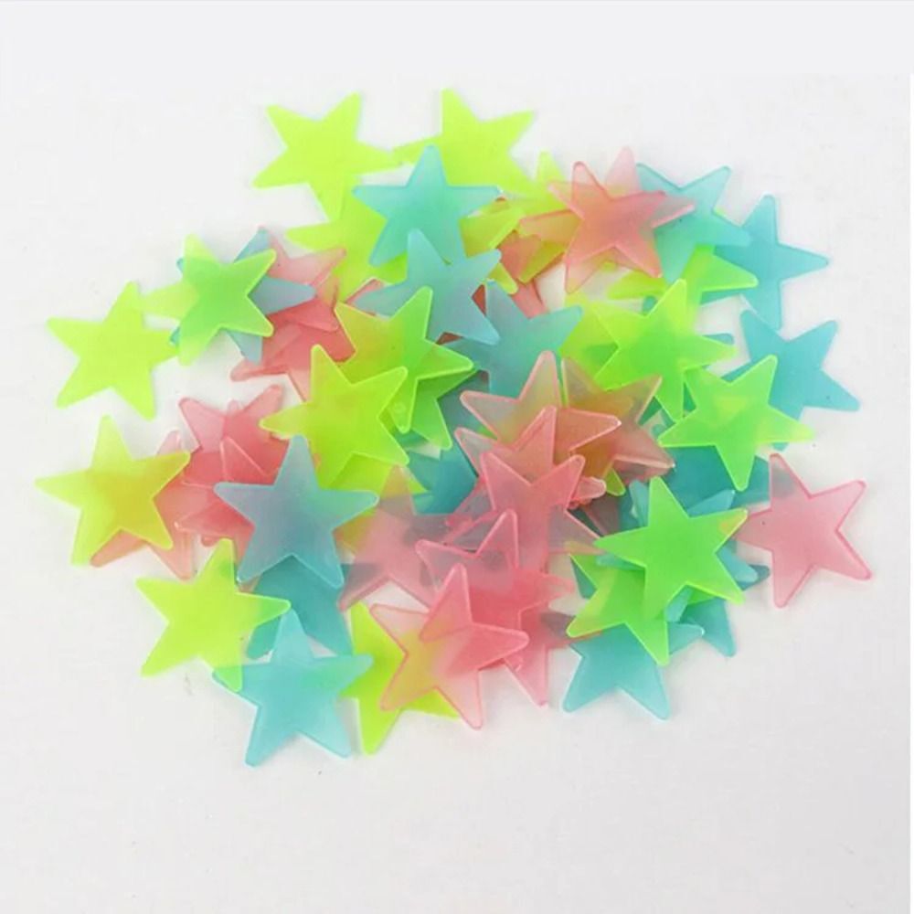 100Pcs/Set Colorful Star Luminous Wall Stickers Kids Baby Room ...