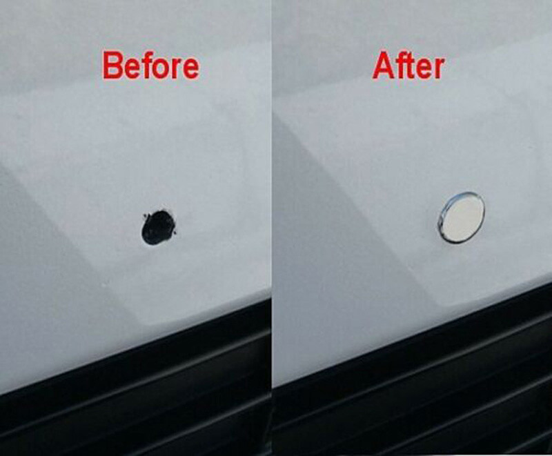 Small Med & Large CHROME BUMPER PLUGS for Front License Plate Bracket ...