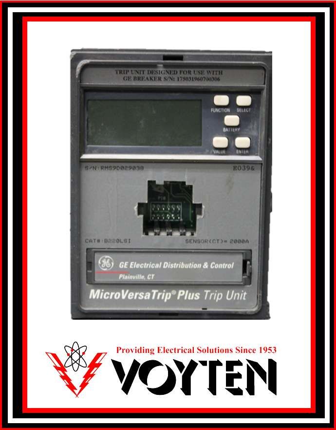GENERAL ELECTRIC MICRO VERSA TRIP PLUS TRIP UNIT CAT# B220LSI | eBay