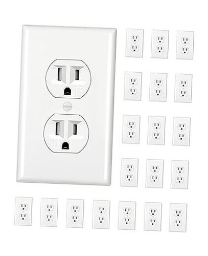Receptacle Outlet-Pack Standard Wall Outlet, 15Amp/125V, Tamper Duplex ...