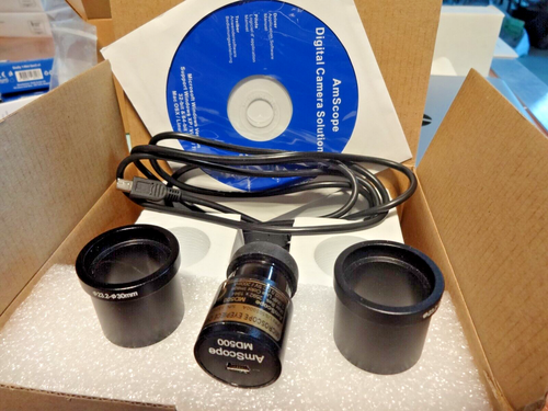 AmScope MD500 Microscope Eyepiece Camera with Software and Adapters | eBay