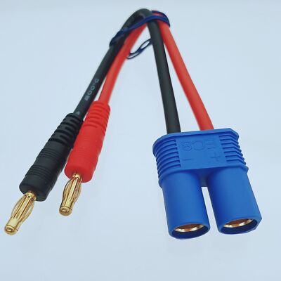 EC8 Female to 4mm Banana Male 12AWG 15CM Adapter Battery RC Charge Cable Toy FPV | eBay