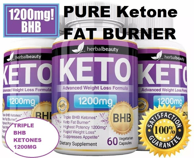 1 Herbal Beauty Keto Bhb 1200mg Pure Ketone Fat Burner Weight Loss 60