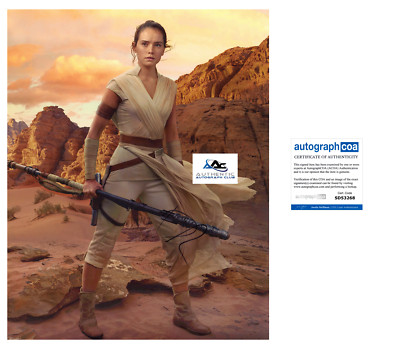 DAISY RIDLEY AUTOGRAPH SIGNED 11x14 PHOTO STAR WARS REY FORCE AWAKENS ...