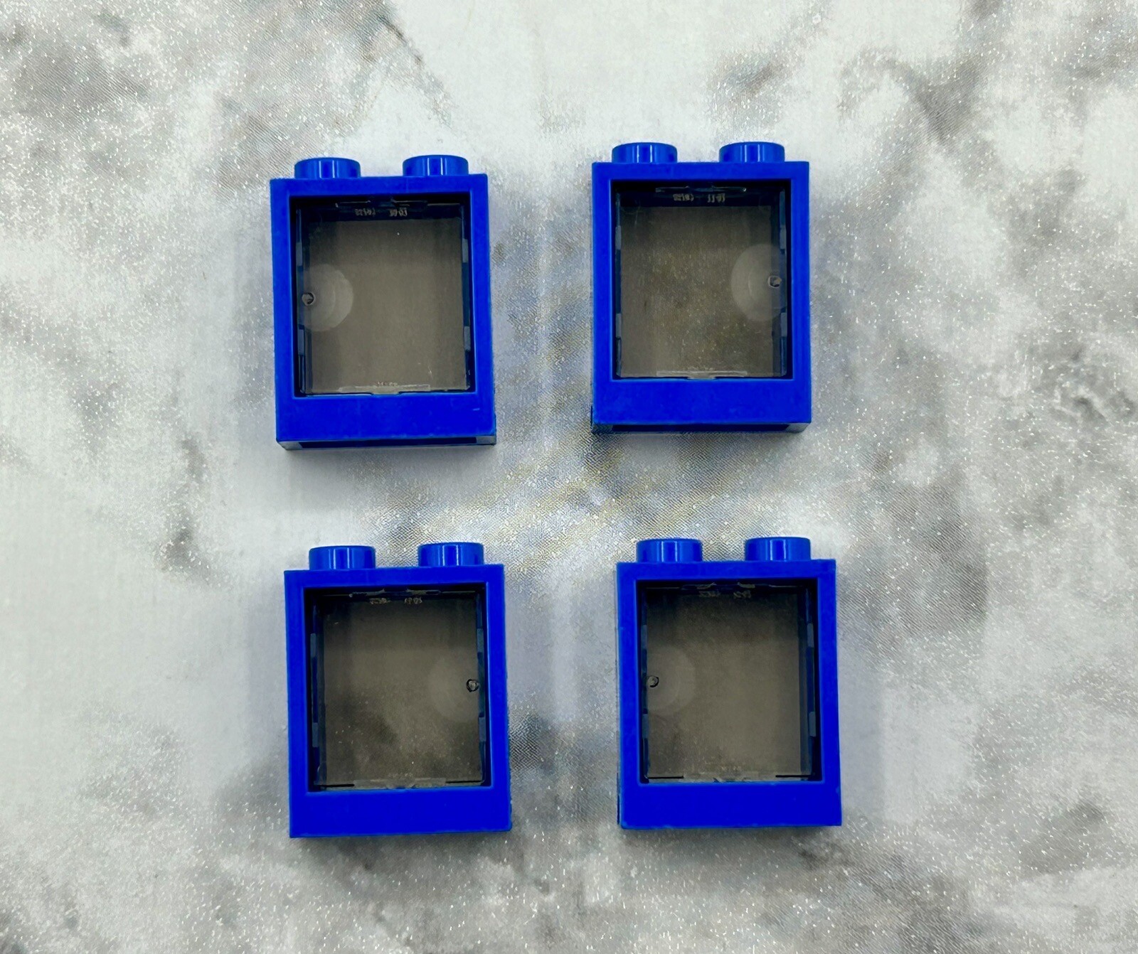 Lego Part 4 Blue Window 1 x 2 x 2 Flat Front w Trans-Clear Glass (60592 ...