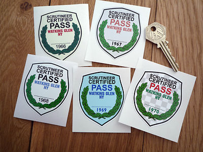 Watkins Glen NY SCRUTINEER Passed Racing Single Car Sticker 1966 ...