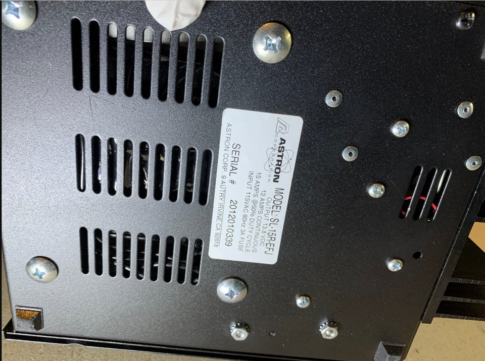 New Astron SL-15R-EFJ, 13.8 VDC 15 AMP Power Supply w EF Johnson Power ...