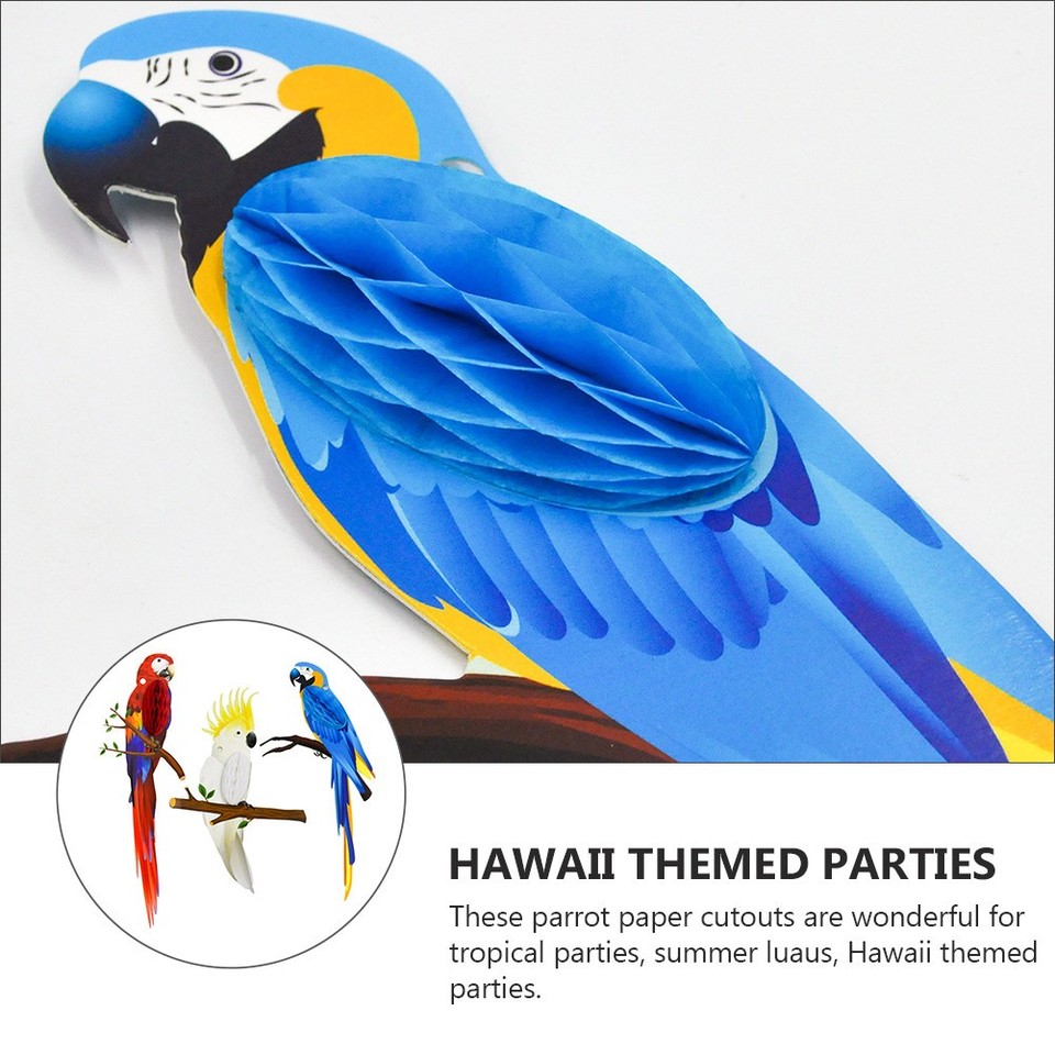 3pcs Luau Tiki Bar Decor Tropical Party Decorations Tropical Paper ...